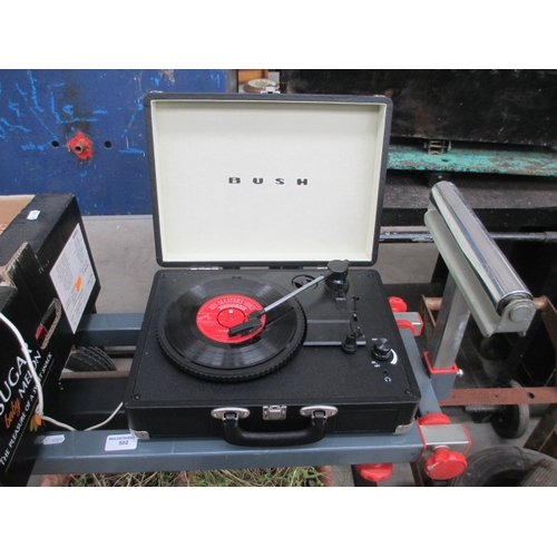 A vintage portable BUSH record player