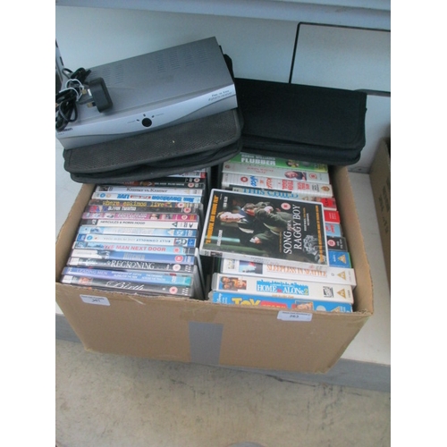 Lot inc DVDs, Videos, Set top box