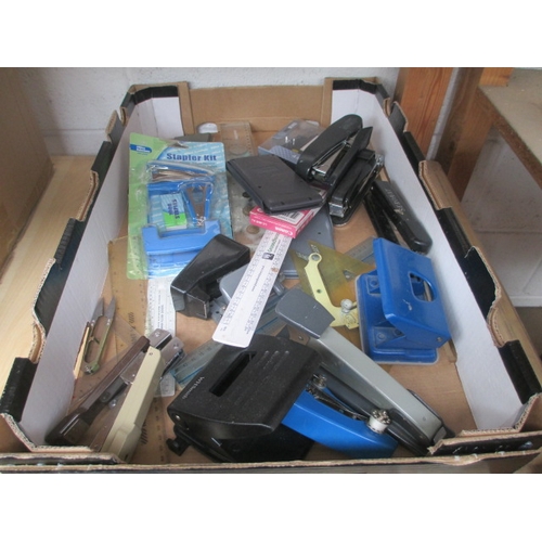 Box inc calculators, rulers, staplers, etc