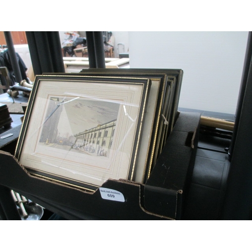 Box of vintage framed prints