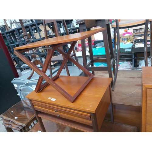 A Mid Century ILLUM WIKKELSO DANISH Teak side table with 3 x nested folding tables