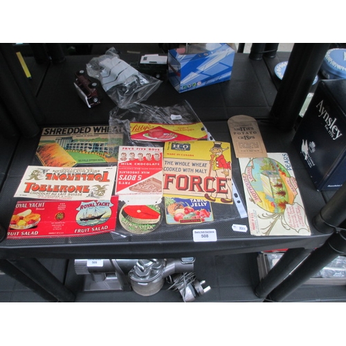 Collection of old food labels