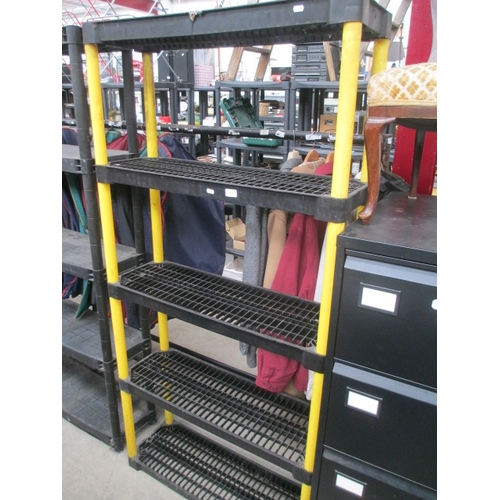 A 5 tier stacking open shelf stand