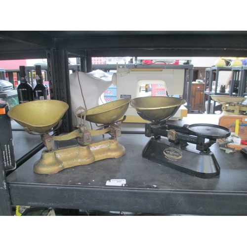 Two sets of old kitchen scales