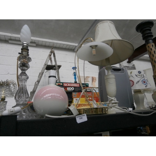 Four assorted lamps