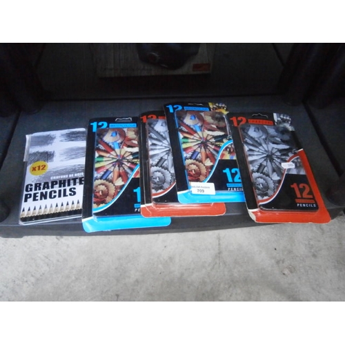 Five packs of pencils