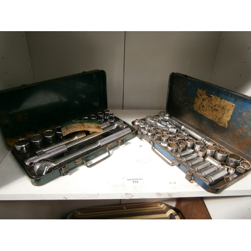 Two assorted socket sets