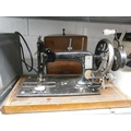 Vintage Frister & Rossmann sewing machine with inlaid wood case