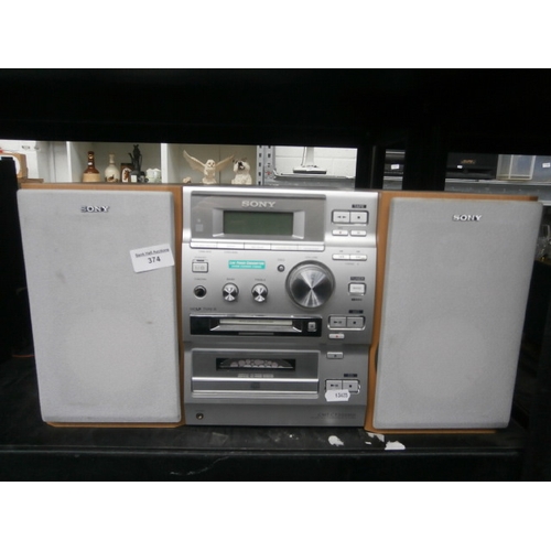 Sony mini component system, powers up