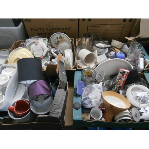 Four boxes of assorted household items