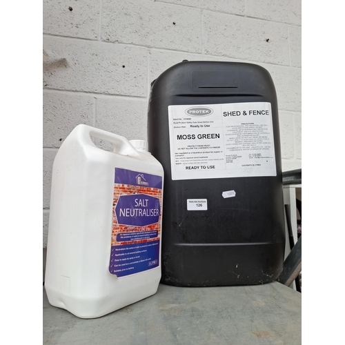 Mostly full bottles of Shed and fence treatment and Salt Neutraliser