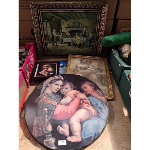 Five assorted artworks