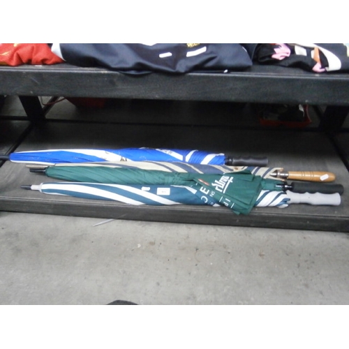 Four assorted umbrellas