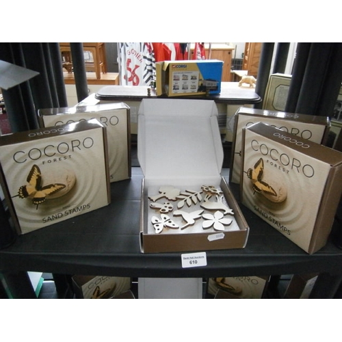 5 boxes of sand stamps