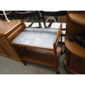 A large retro tile topped trolley - one a/f tile