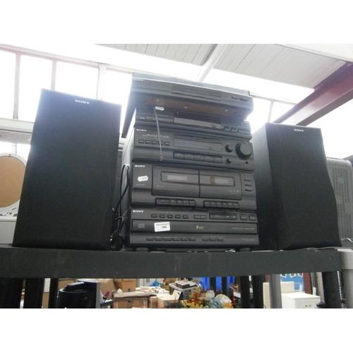 Sony Hi-Fi system, powers up