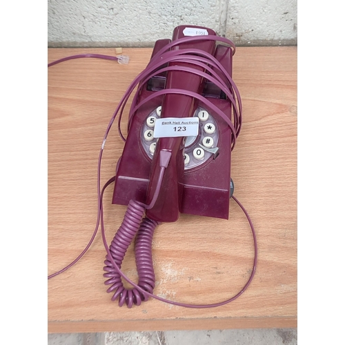 Retro purple telephone