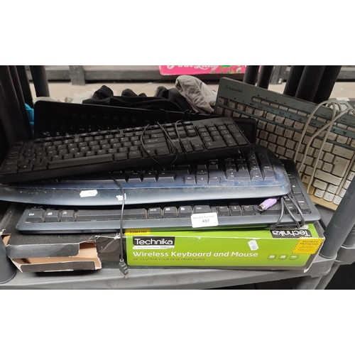 Collection of computer keyboards