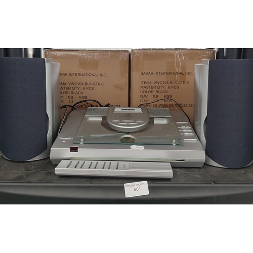 A BUSH CD player system with remote and speakers