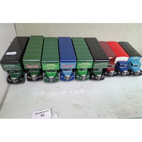 Nine assorted diecast lorry models