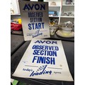 Two old Avon start and finish signs