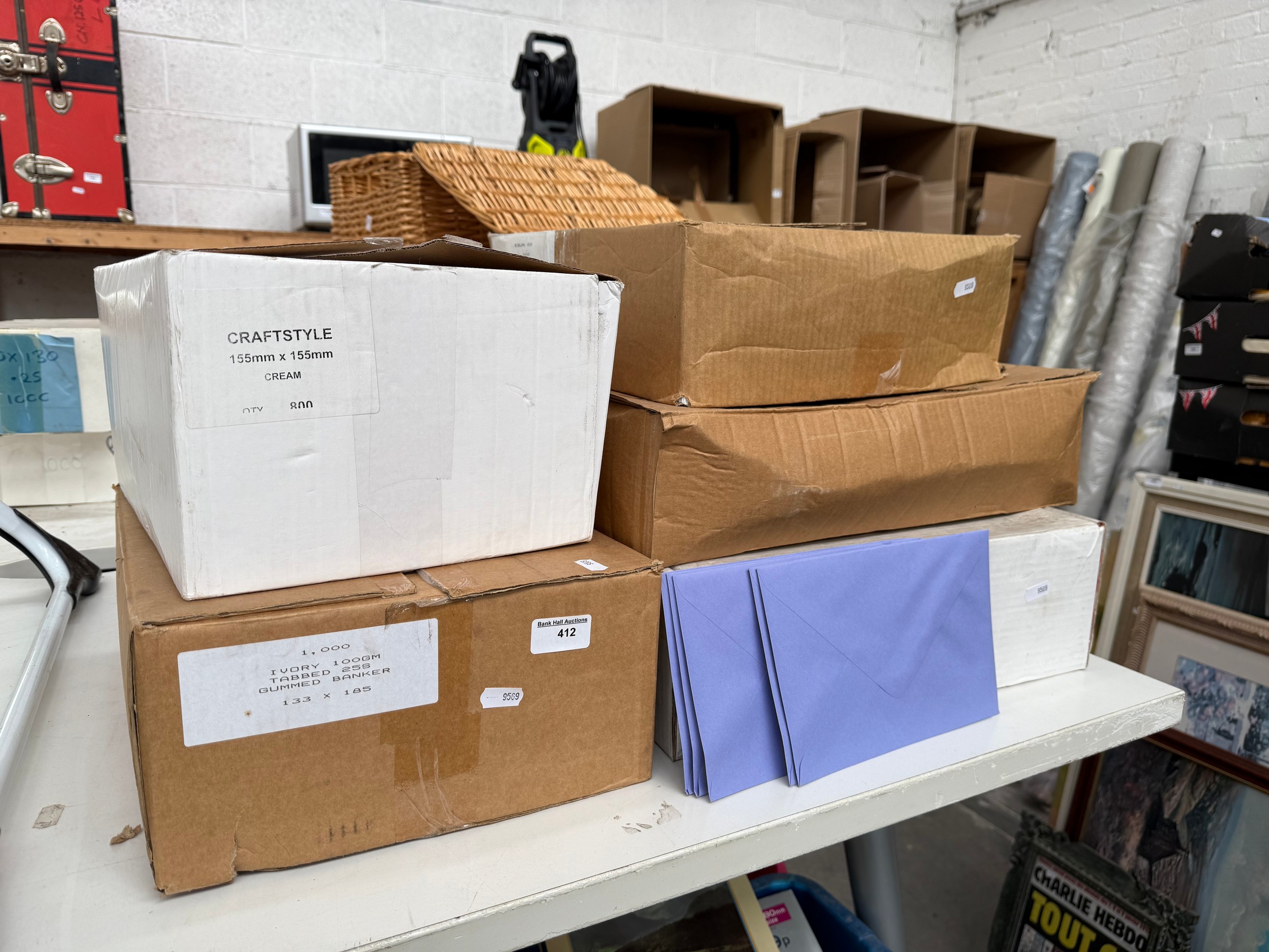 Six boxes of assorted envelopes