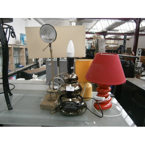 Five assorted lamps
