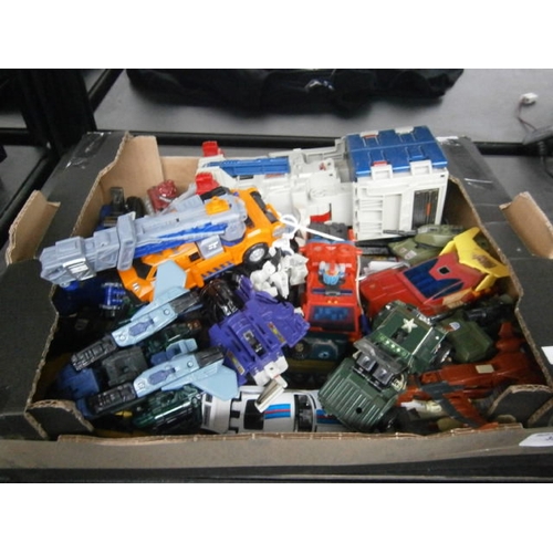 Box of transformer toys