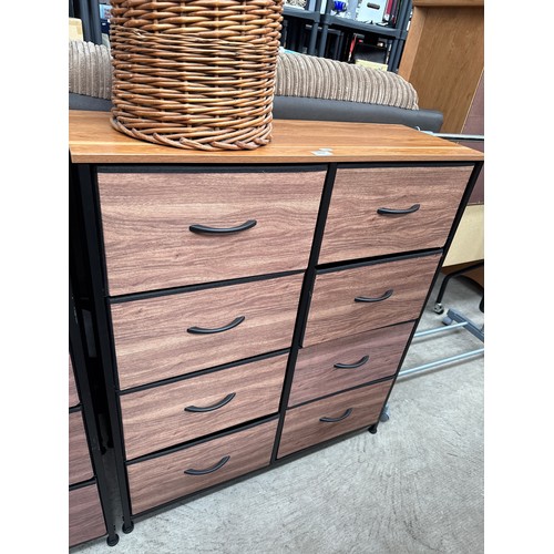 A modern storage unit with 8 x canvas box drawers