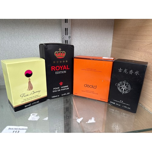 Four assorted perfumes
