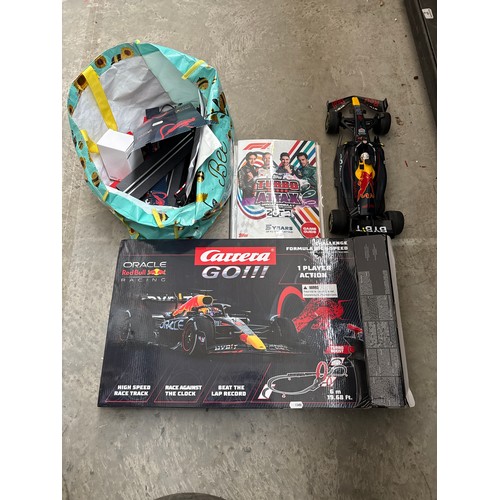 Lot inc race track, F1 model car, FI turbo Attax album, etc