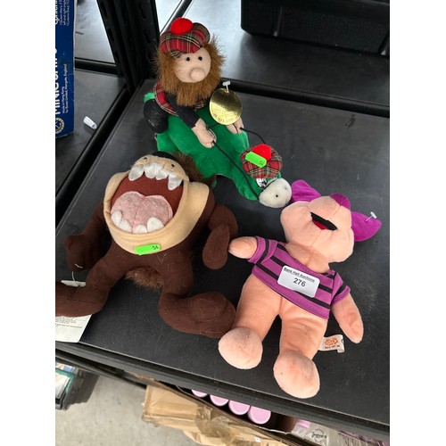 Three assorted soft toys