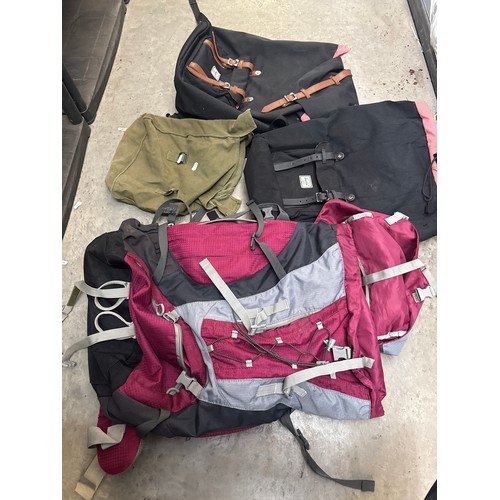 Three assorted rucksacks