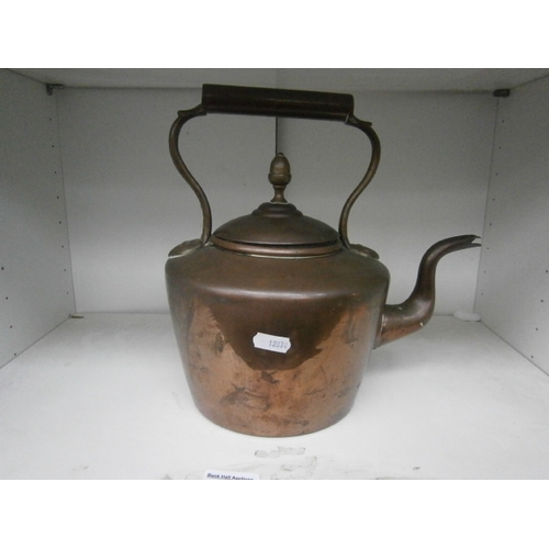 Antique copper teapot