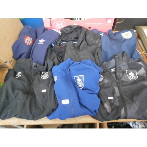 Six assorted Burnley FC jackets