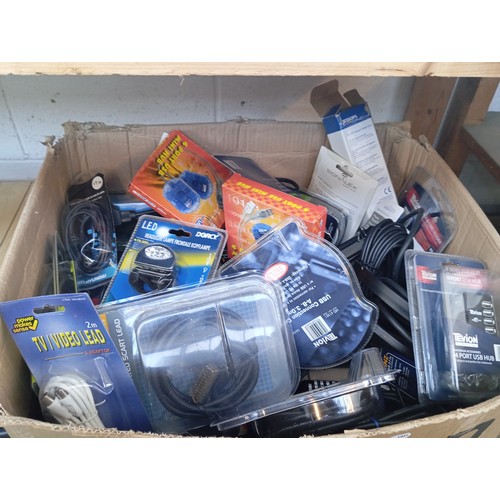 Box inc scart cables, USB hubs, audio cables, LED headlight, etc