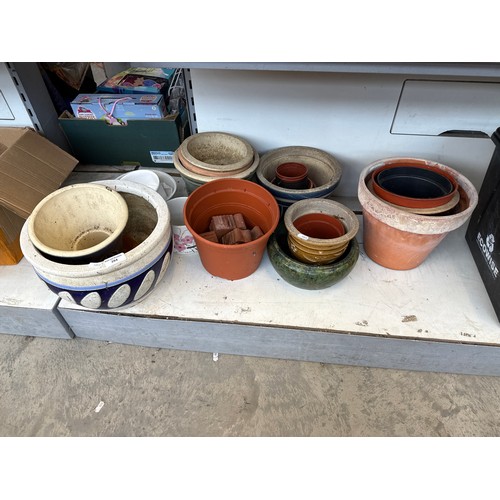 Selection of plant pots