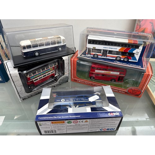 Five model bus/coaches