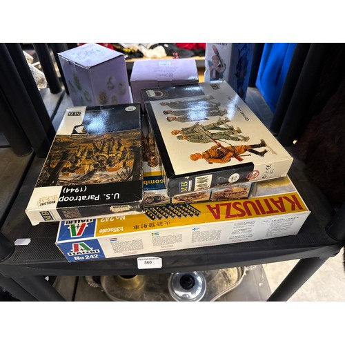 Four military model kits