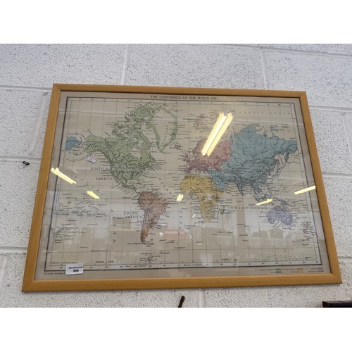 Framed The Continents of the World 1881 map