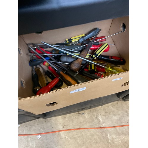 Box of assorted screwdrivers