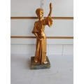 Guilded Bronze Lady Statue with Articulated Arm