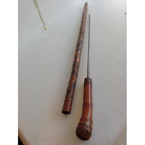 Extra Long Sword Stick with Decoration