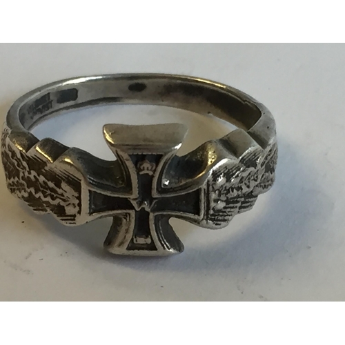 Vintage Veteran Silver Ring, size V1/2