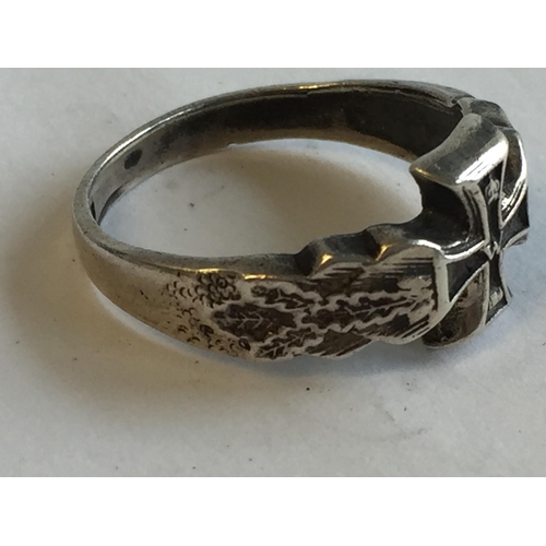 Vintage Veteran Silver Ring, size V1/2