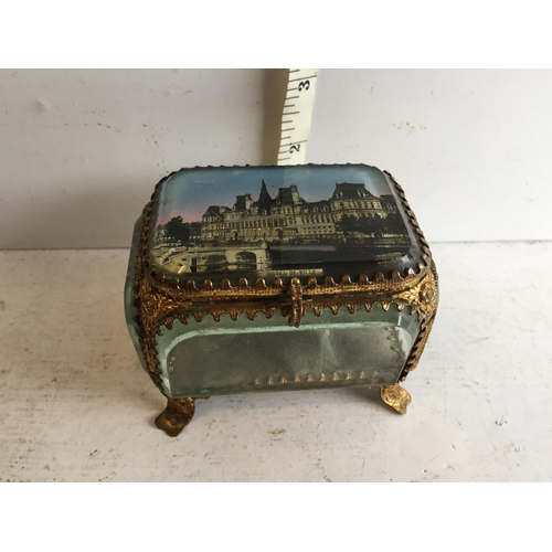 Jewelled Glass Casket Jewellery Box