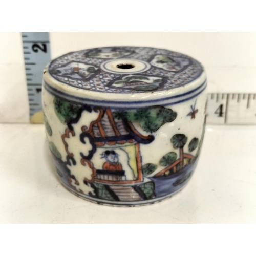 Antique Chinese Hand Painted Scroll Weight