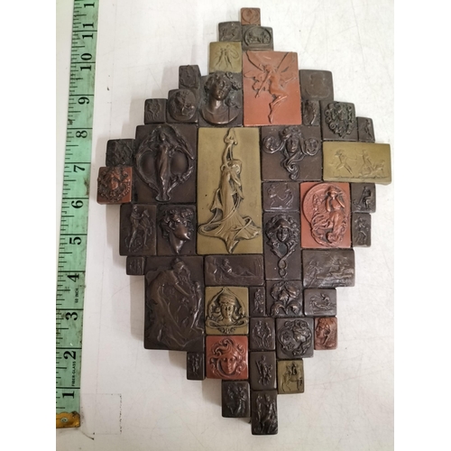 Giovani Schoeman Mixed Metal Art Nouveau Wall Plaque