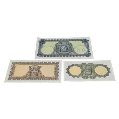 A COLLECTION OF THREE LADY LAVERY OLD IRISH BANKNOTES, £10 2.12.76, £5 ...