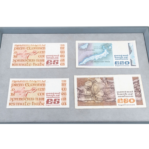 A SET OF FOUR SERIES TWO IRISH BANKNOTES, £50 1982, £20 1990, 2 x £5 ...